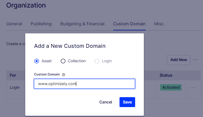 Add custom domains for library assets – Support Help Center