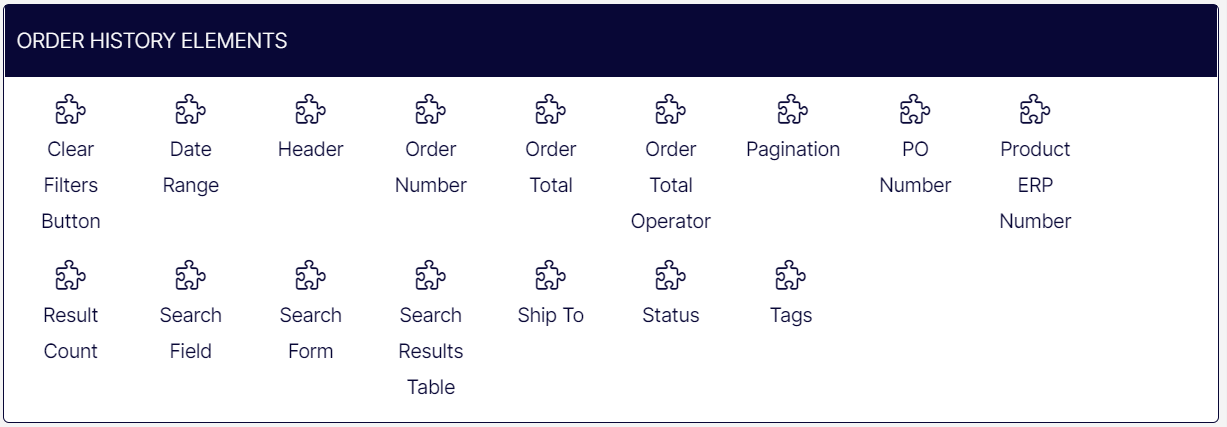 Order History Elements widgets – Support Help Center