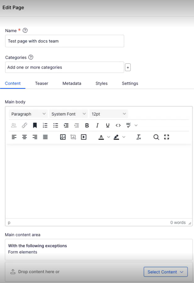 CMS publishing in CMP – Support Help Center