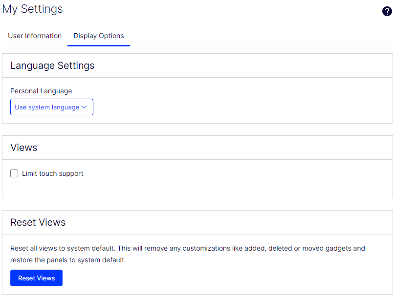 User interface – Support Help Center
