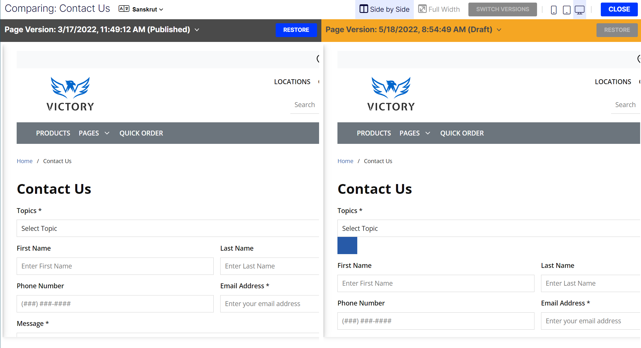 Manage pages – Support Help Center