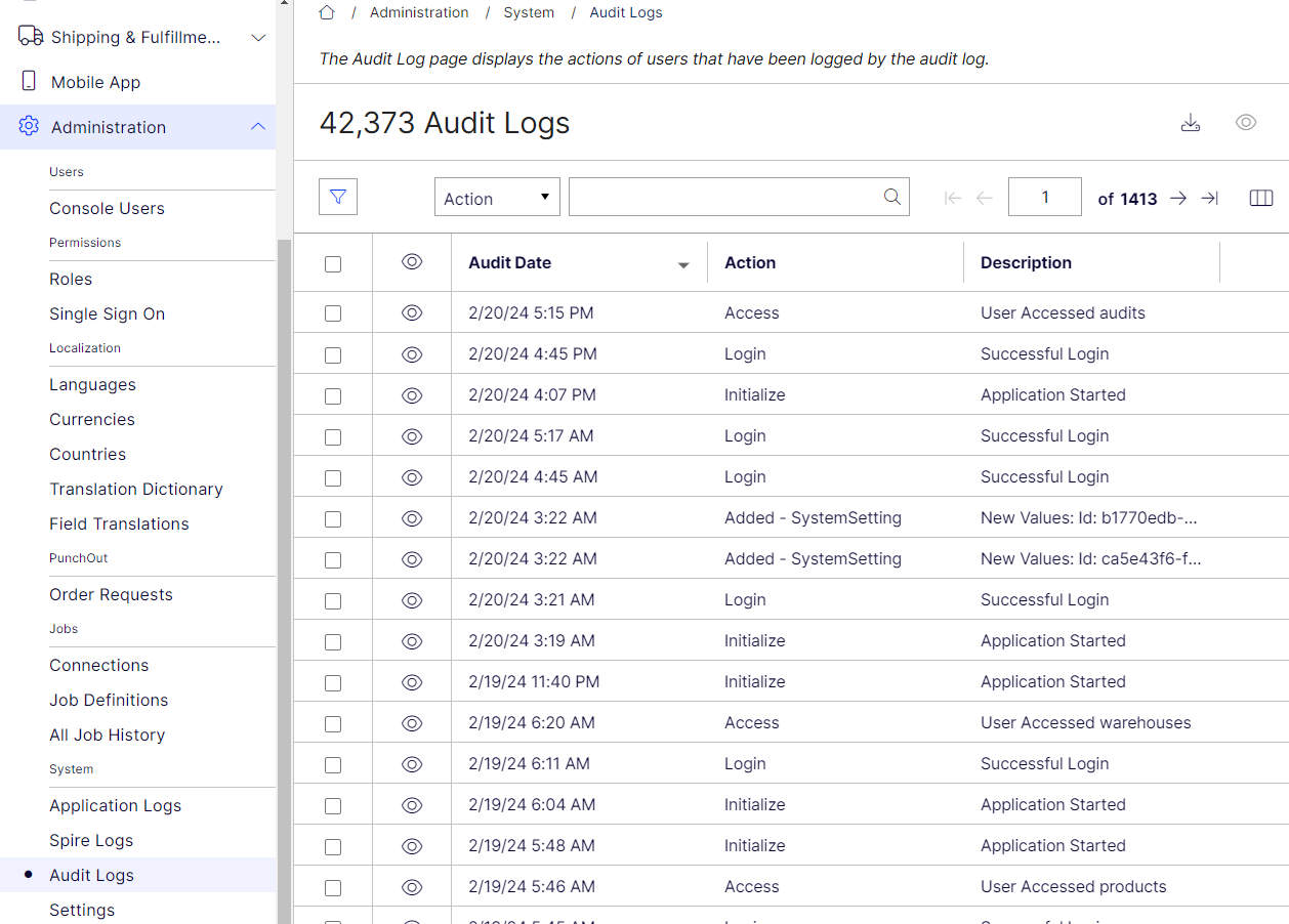 View audit log – Support Help Center