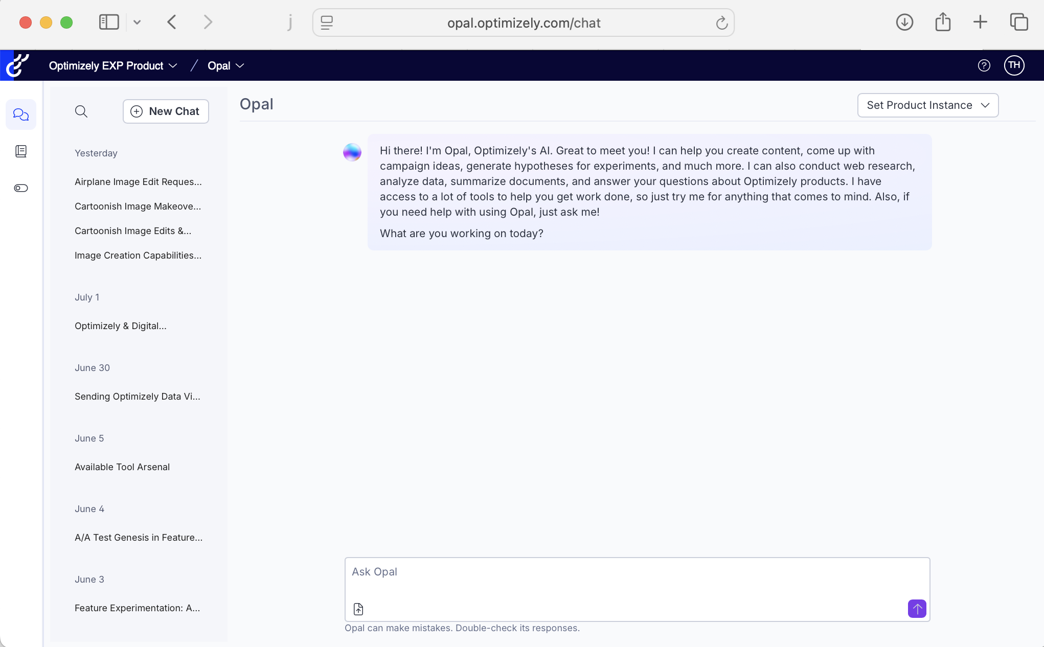 Optimizely Opal Chat – Support Help Center