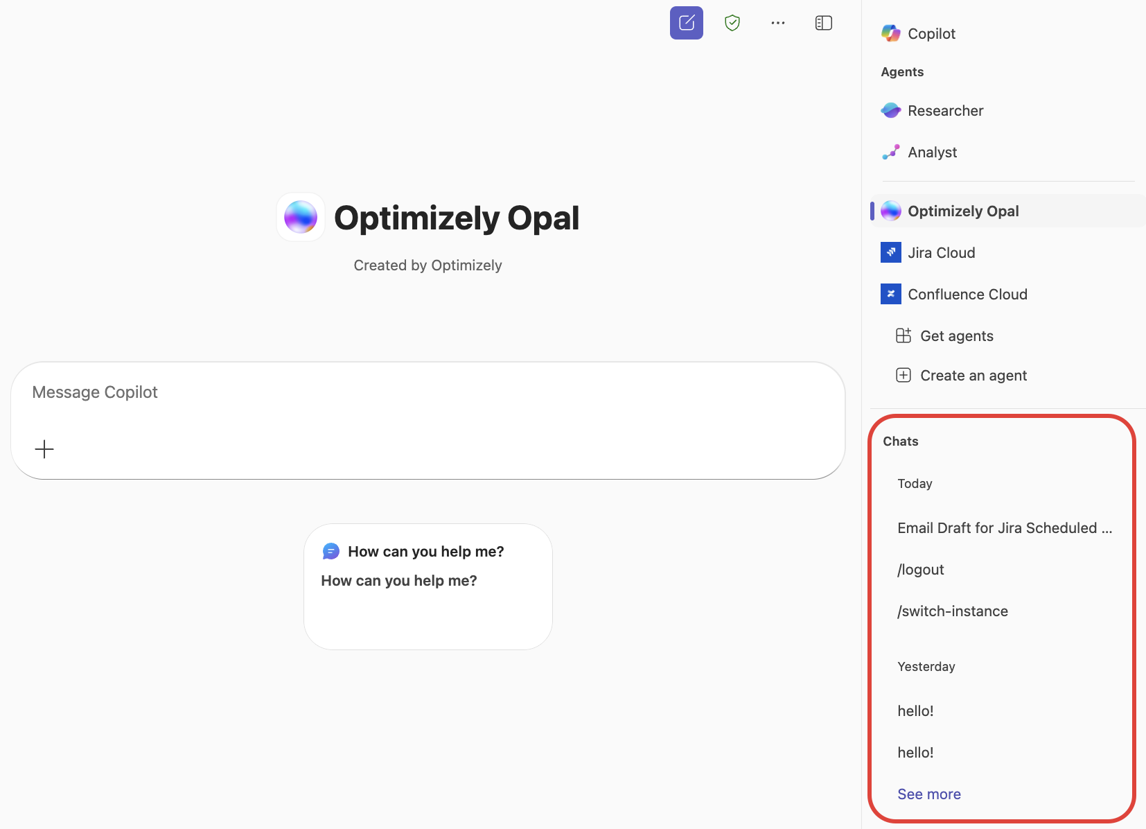 Optimizely Opal in Microsoft Copilot – Support Help Center