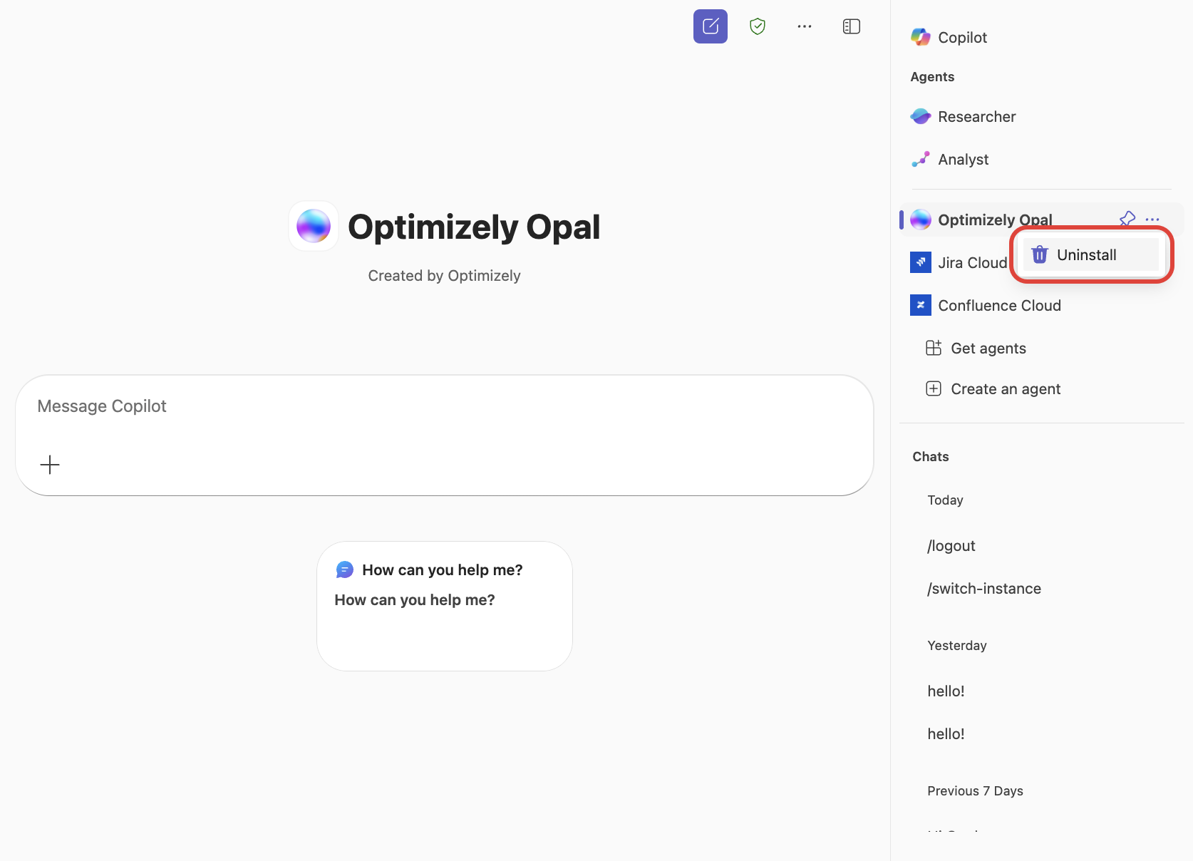 Optimizely Opal in Microsoft Copilot – Support Help Center
