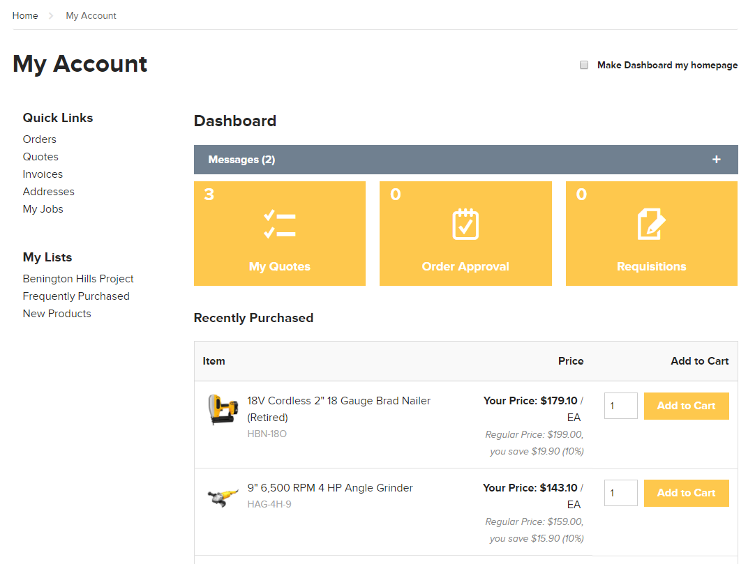 Manage My Accounts page – Support Help Center
