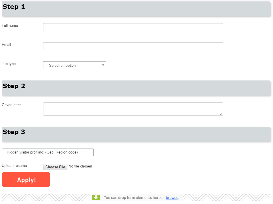 Example: Create a job application form – Support Help Center