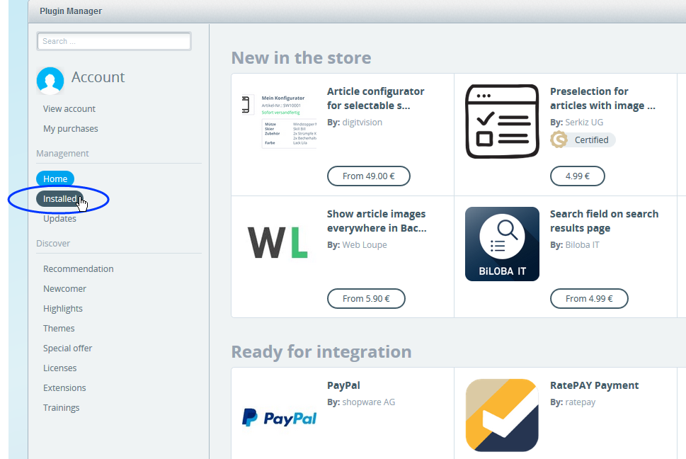 Install Shopware integration – Support Help Center