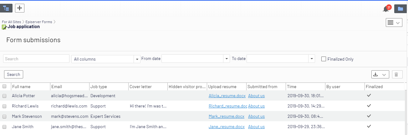 Example: Create a job application form – Support Help Center