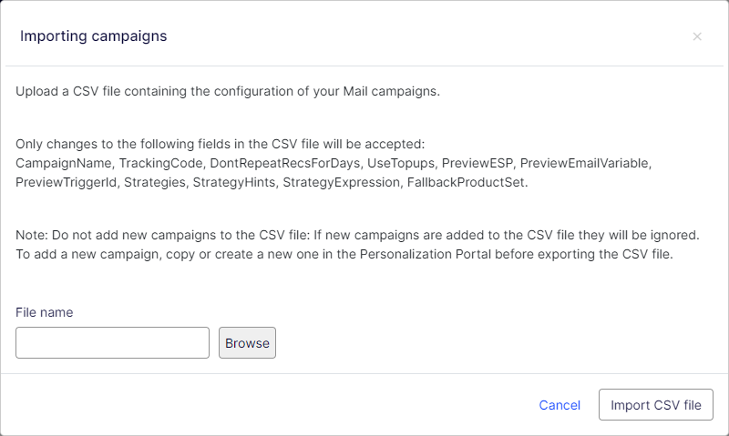 Export and import Optimizely Email Product Recommendations campaigns – Support Help Center