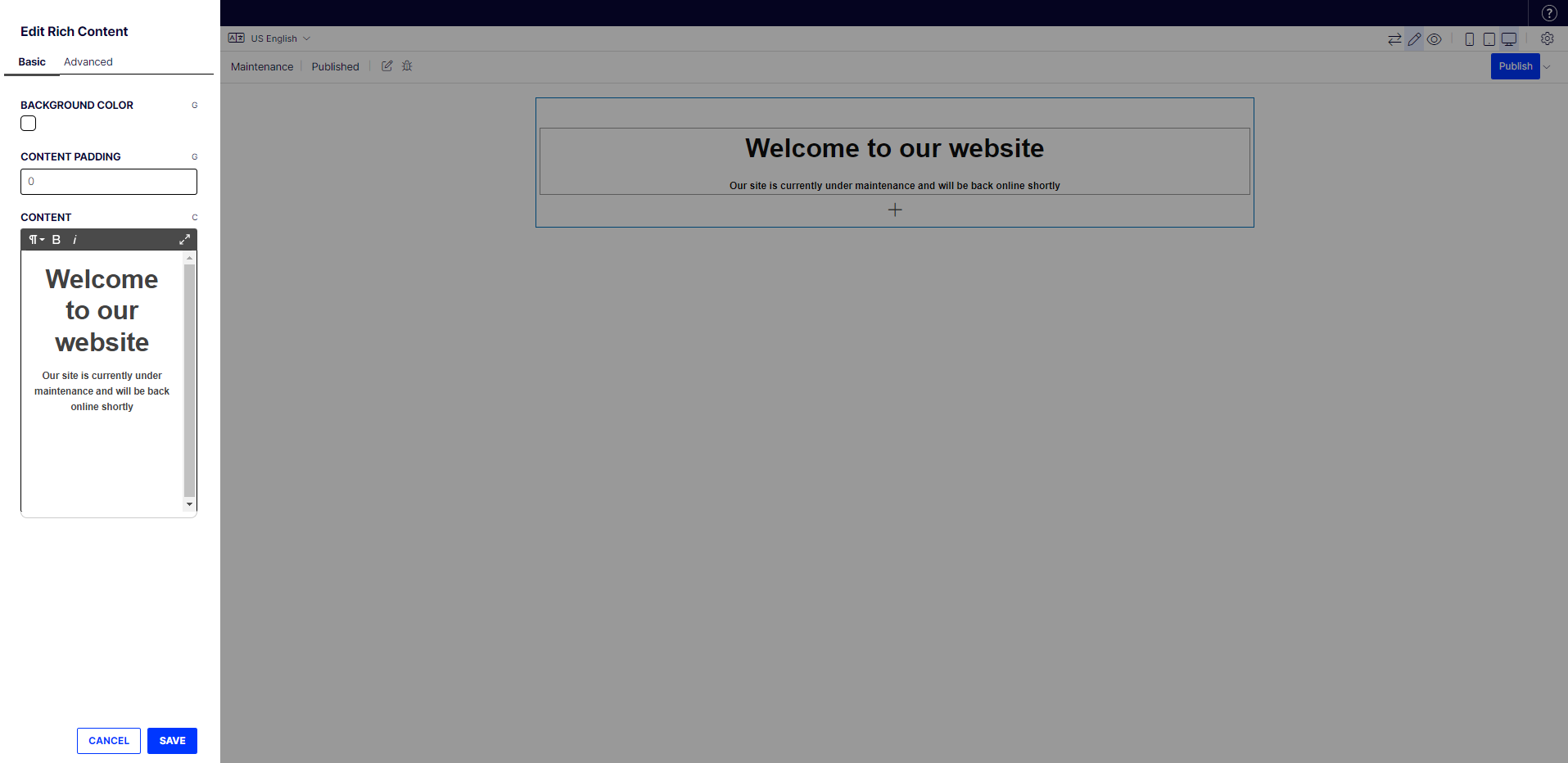 Configure maintenance – Support Help Center