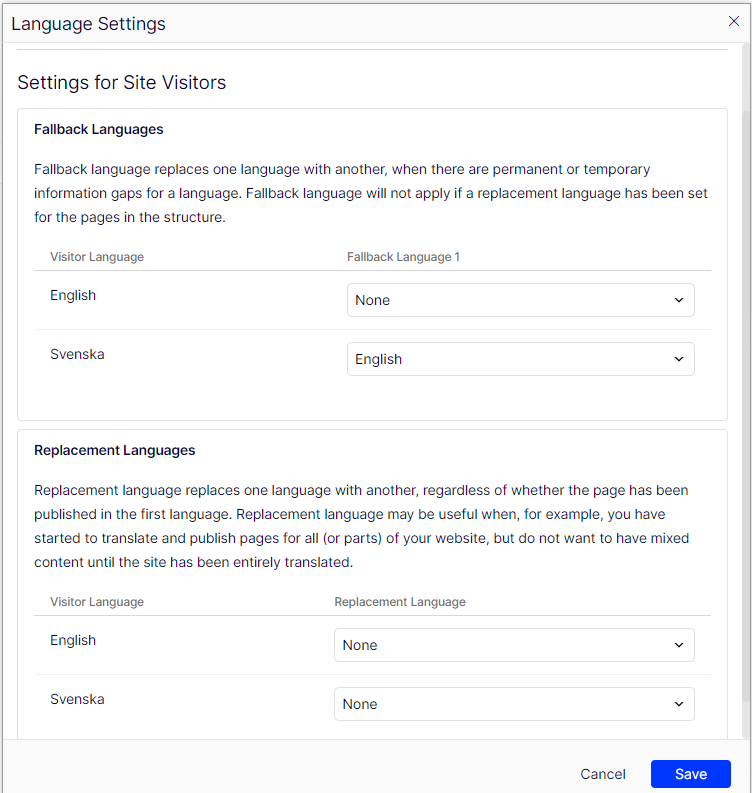 Configure fallback and replacement languages – Support Help Center